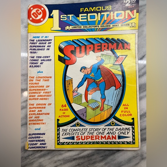 DC Comics | Office | Vintage 979 Dc Famous 1st Edition Superman Limited ...